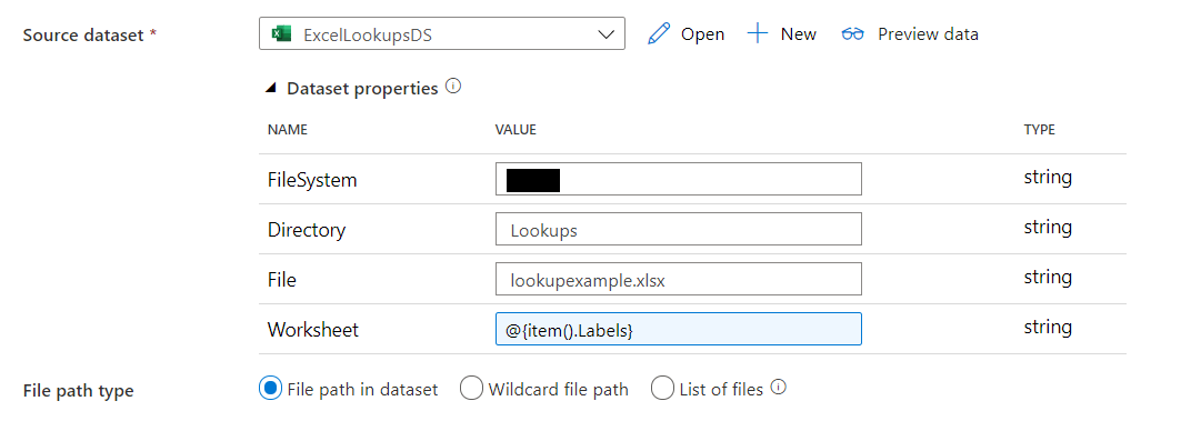 Data Factory, Moving multiple lookup worksheets from Excel to one ...